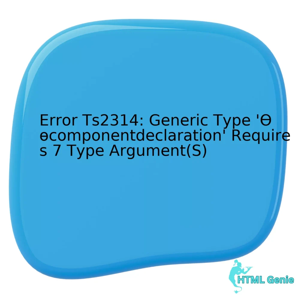 Error Ts2314: Generic Type ‘Ɵɵcomponentdeclaration’ Requires 7 Type Argument(S) – HTML Genie